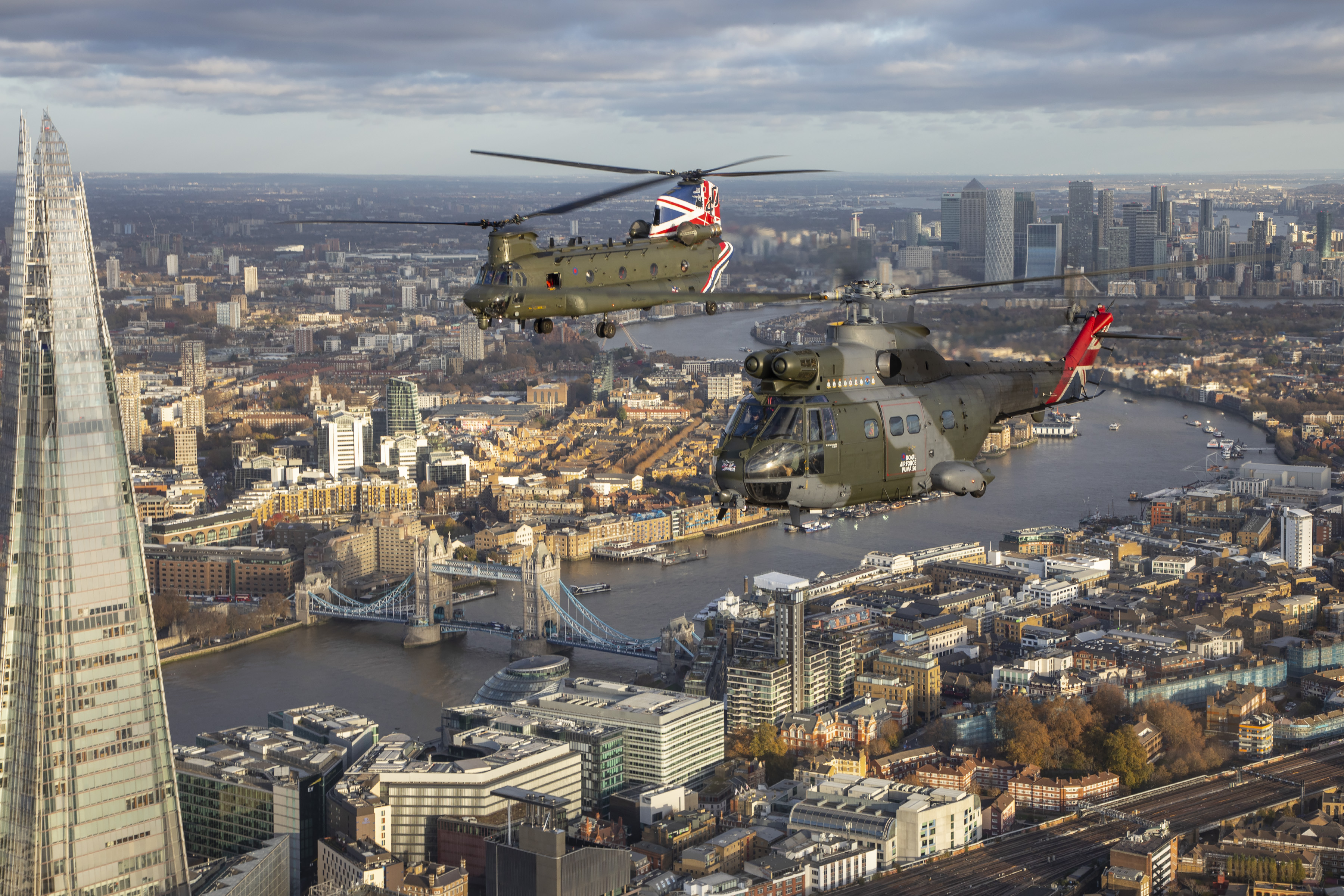 RAF helicopters celebrate 90 years of service with joint flight | Royal ...