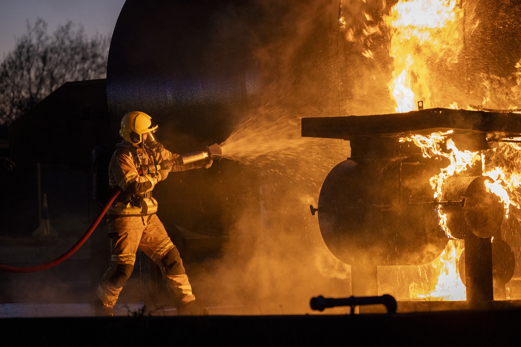 RAF Coningsby Firefighters Battle The Flames | Royal Air Force