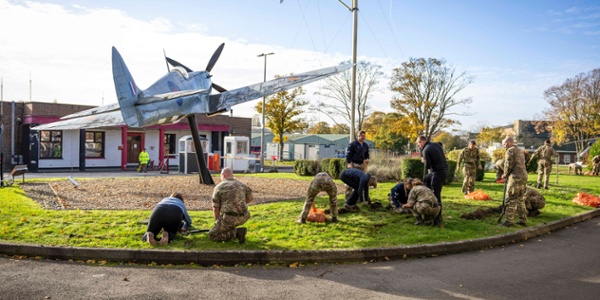 RAF Benson personnel plant over 4,000 bulbs in act of Remembrance ...