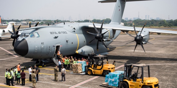 UK aid arrives: Vital relief lands in Indonesia | Royal Air Force